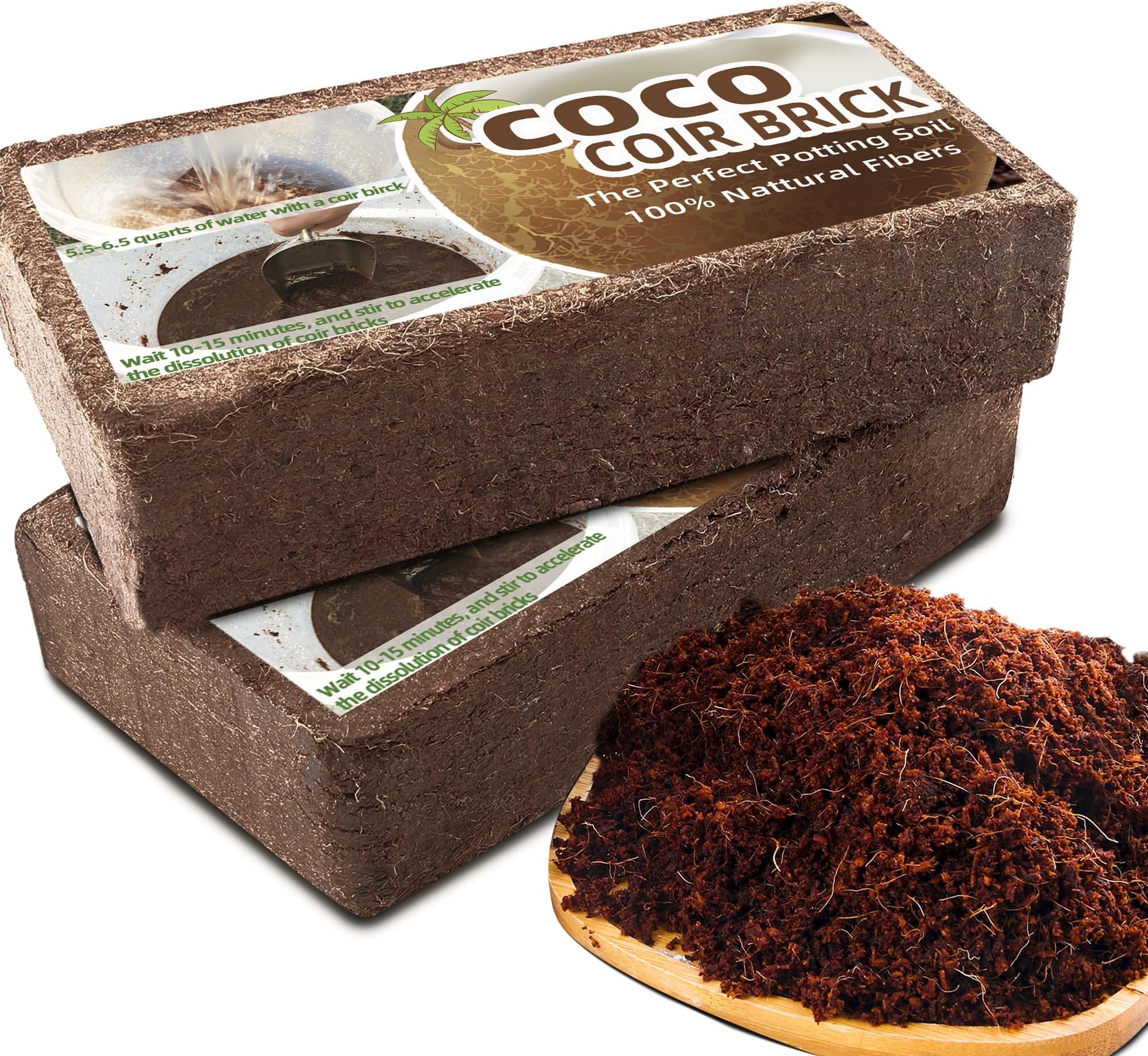 Amazon.com : Coco Coir Brick Organic Coconut Coir 650 Gram Coco Fiber ...