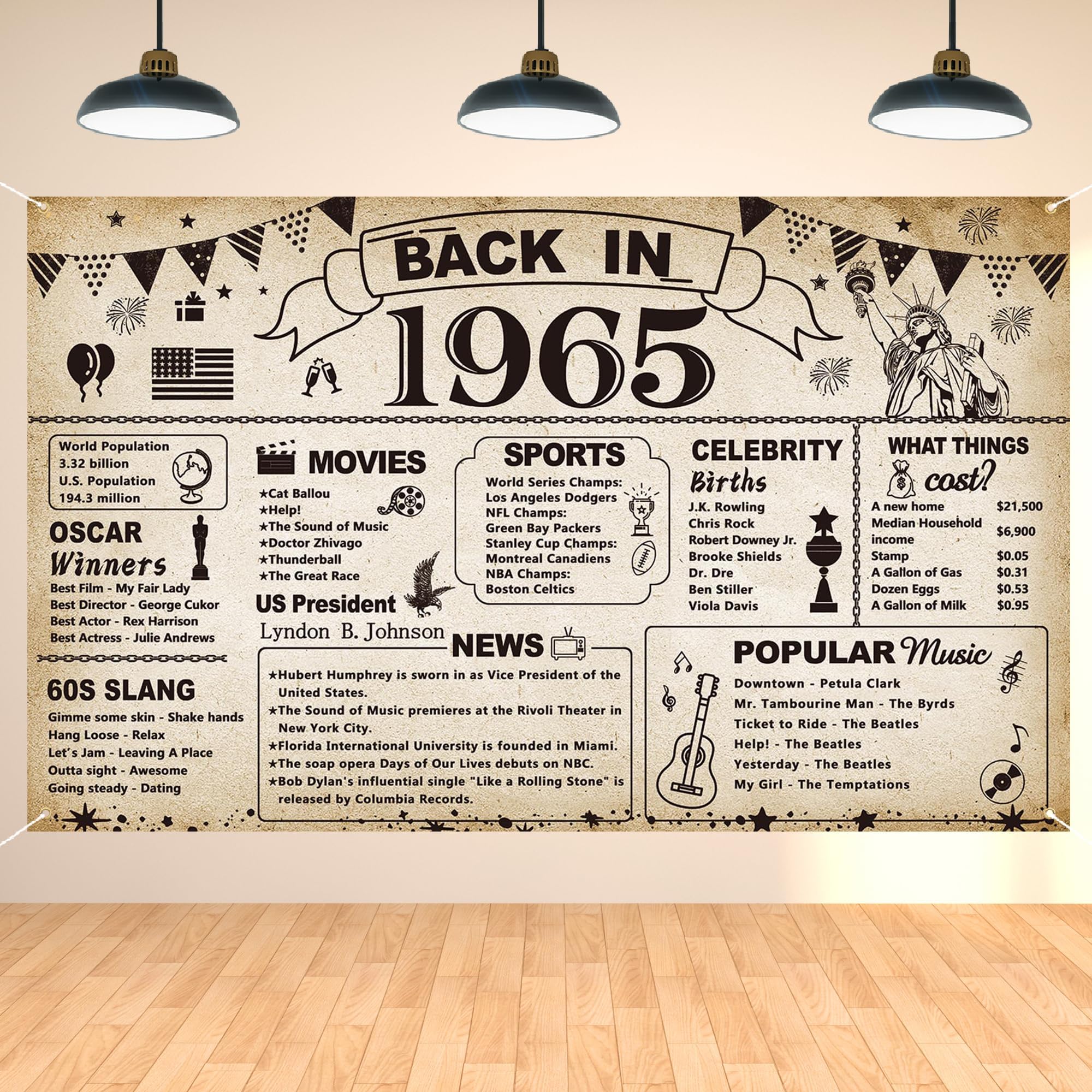 Amazon.com: 60th Birthday Party Decorations – Blue Silver Back in 1965 ...