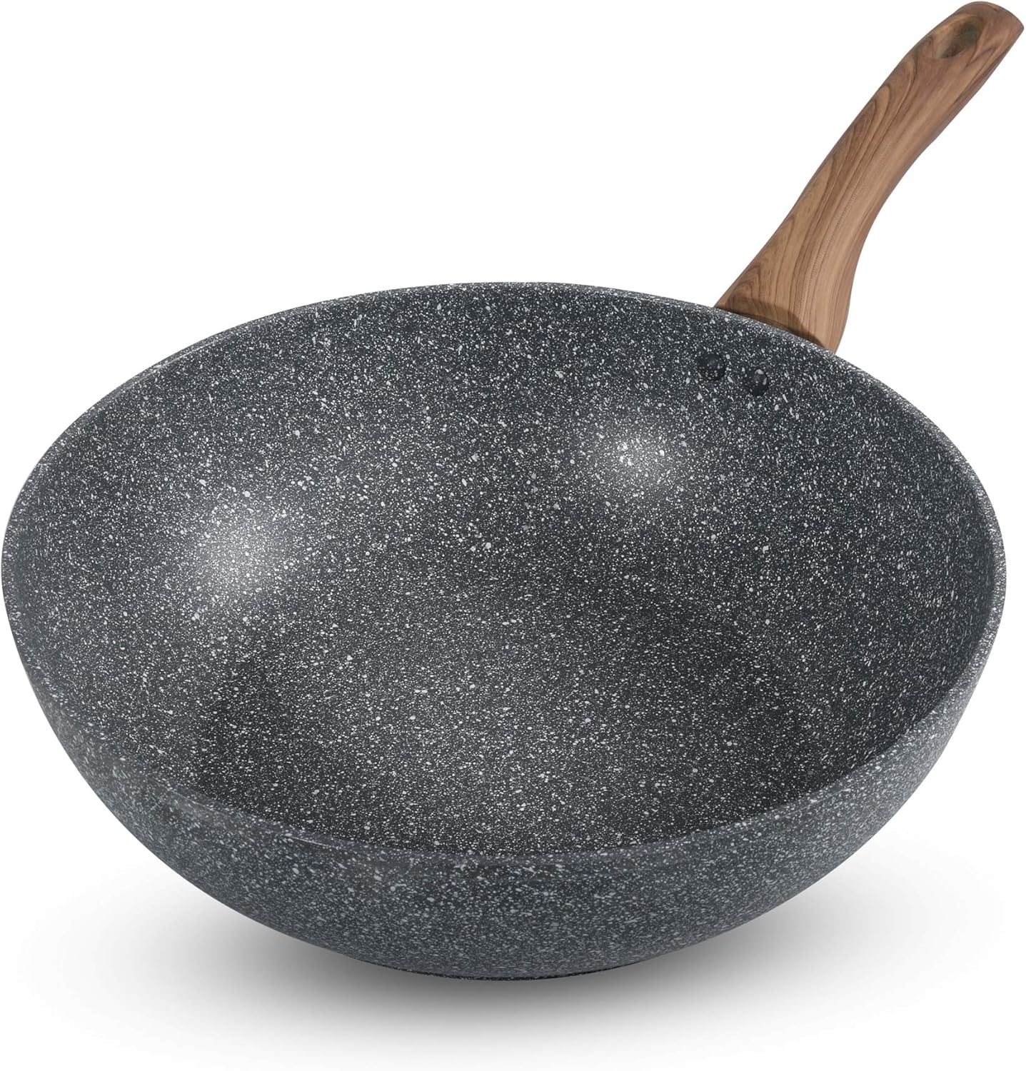 Homeway - 28cm 5 Layer Non-stick Marble Coated Wok Pan with 3mm ...