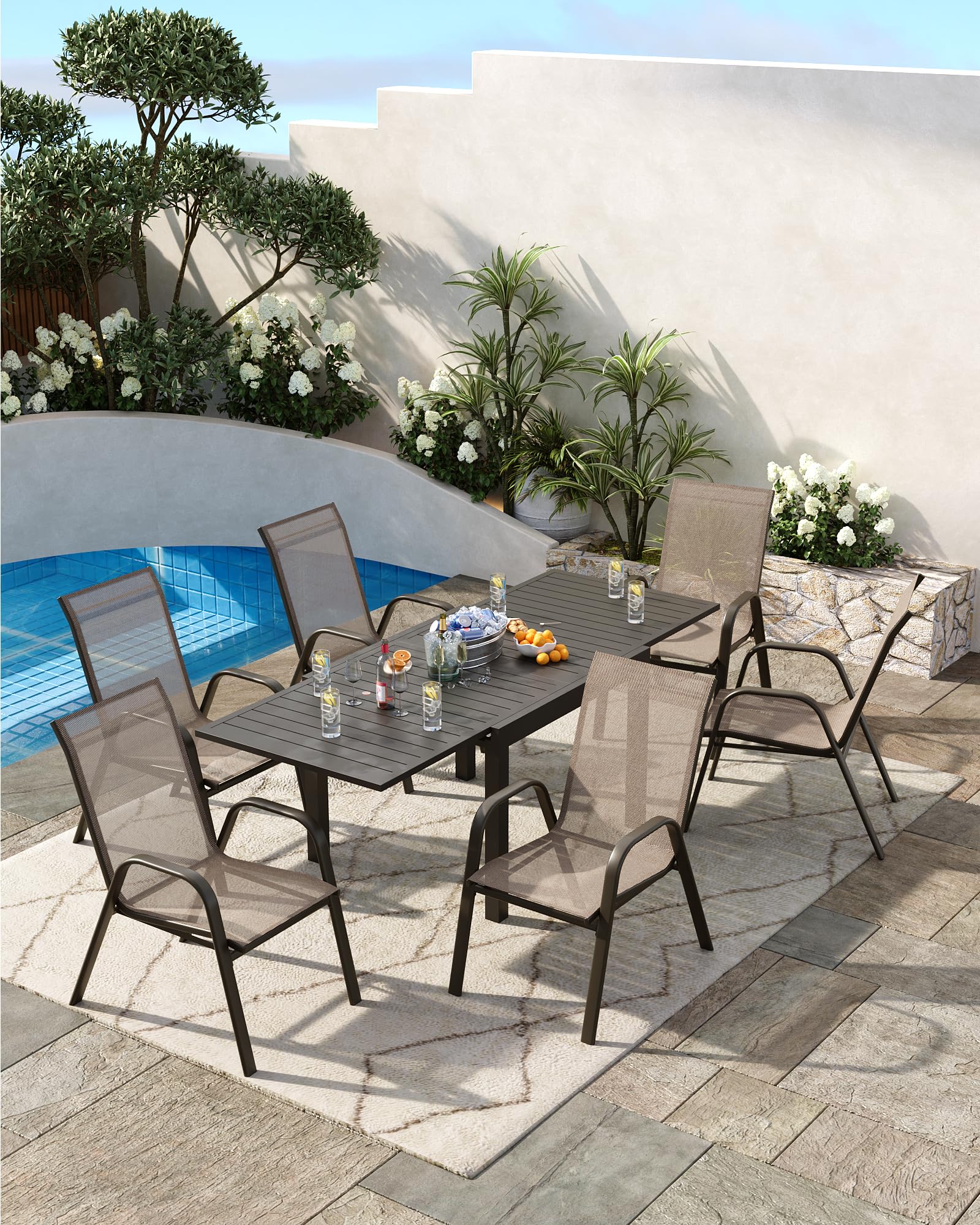 Snapklik.com : DEXSO Patio Chairs Set Of 4, Stackable & Lightweight ...