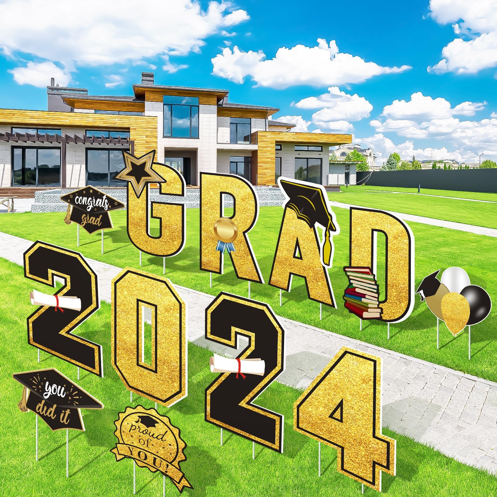 Amazon.com : Graduation Yard Sign Class of 2024 Outdoor Decorations ...