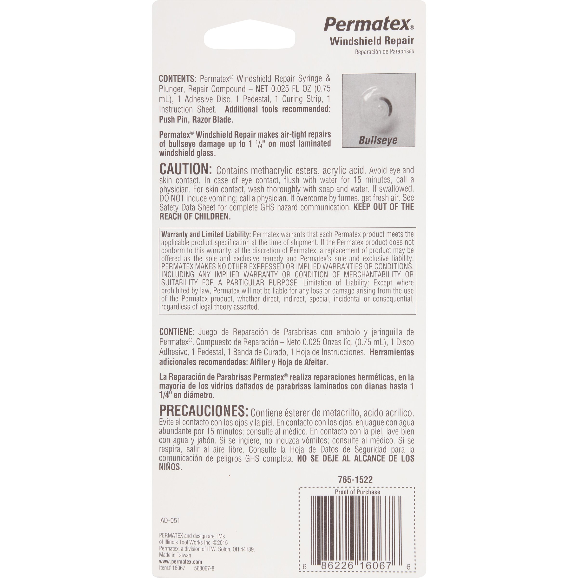 Snapklik.com : Permatex 16067-12PK Bullseye Windshield Repair Kit, .025 ...
