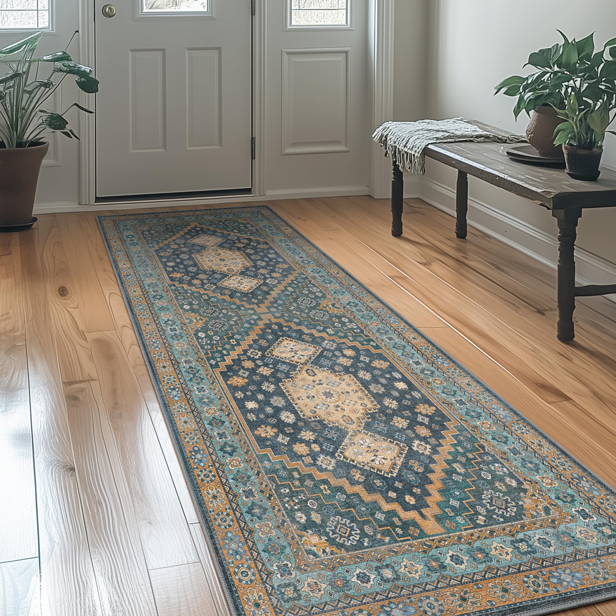 Amazon.com: GENIMO Area Rug 2x5 Machine Washable Non Slip Vintage ...