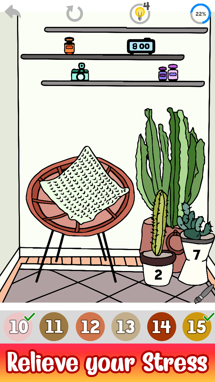 Furniture Color By Number - House Interior Glitter Painting:Amazon.com ...