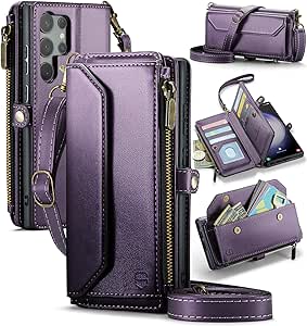 Amazon.com: Strapurs Crossbody Wallet Case Compatible with Samsung Galaxy S23 Ultra 5G RFID ...