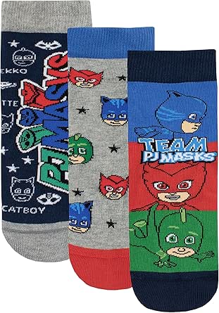 Amazon.com: PJ Masks Boys' Catboy Owlette Gekko Socks Pack of 3 Size 4 ...