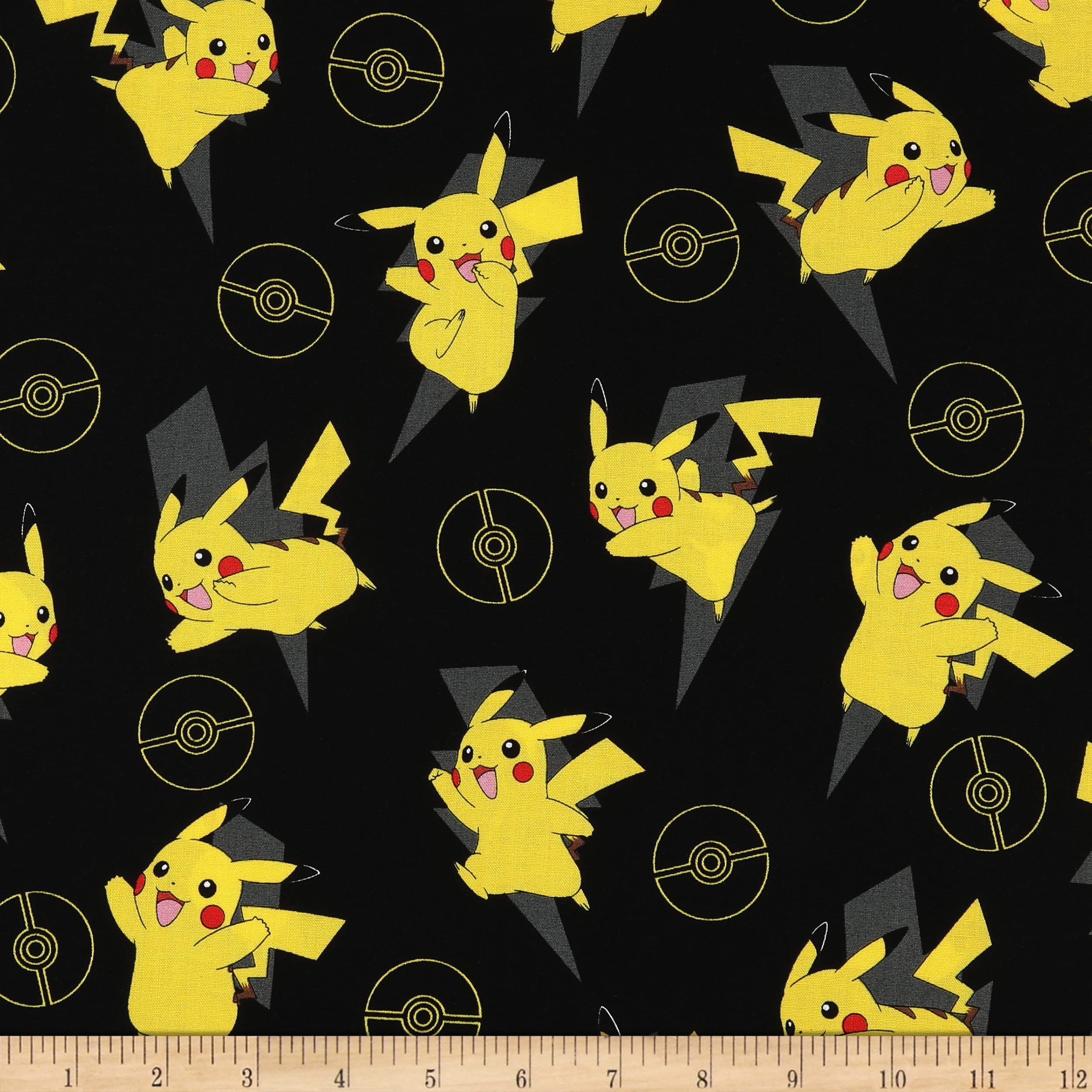 Amazon.com: Robert Kaufman Kaufman Pokemon Pikachu Fabric, Black