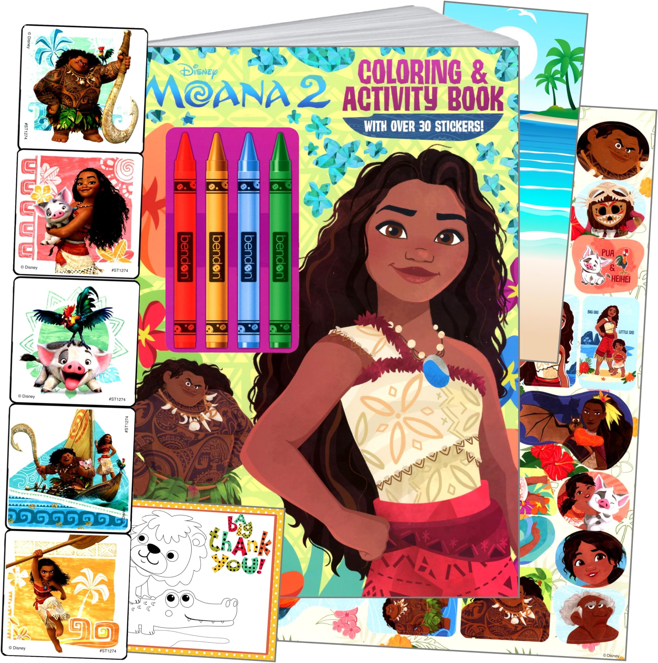 Amazon.com: Disney Moana 2 Standard Stickers - 4 Sheet : Toys & Games