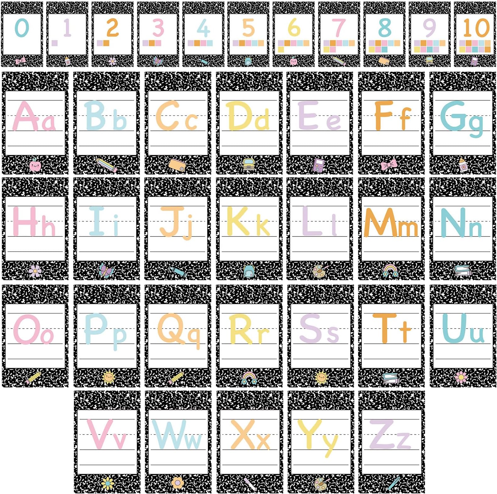 Amazon.com : Mooliwe School Bulletin Board ABC Alphabet Poster ...