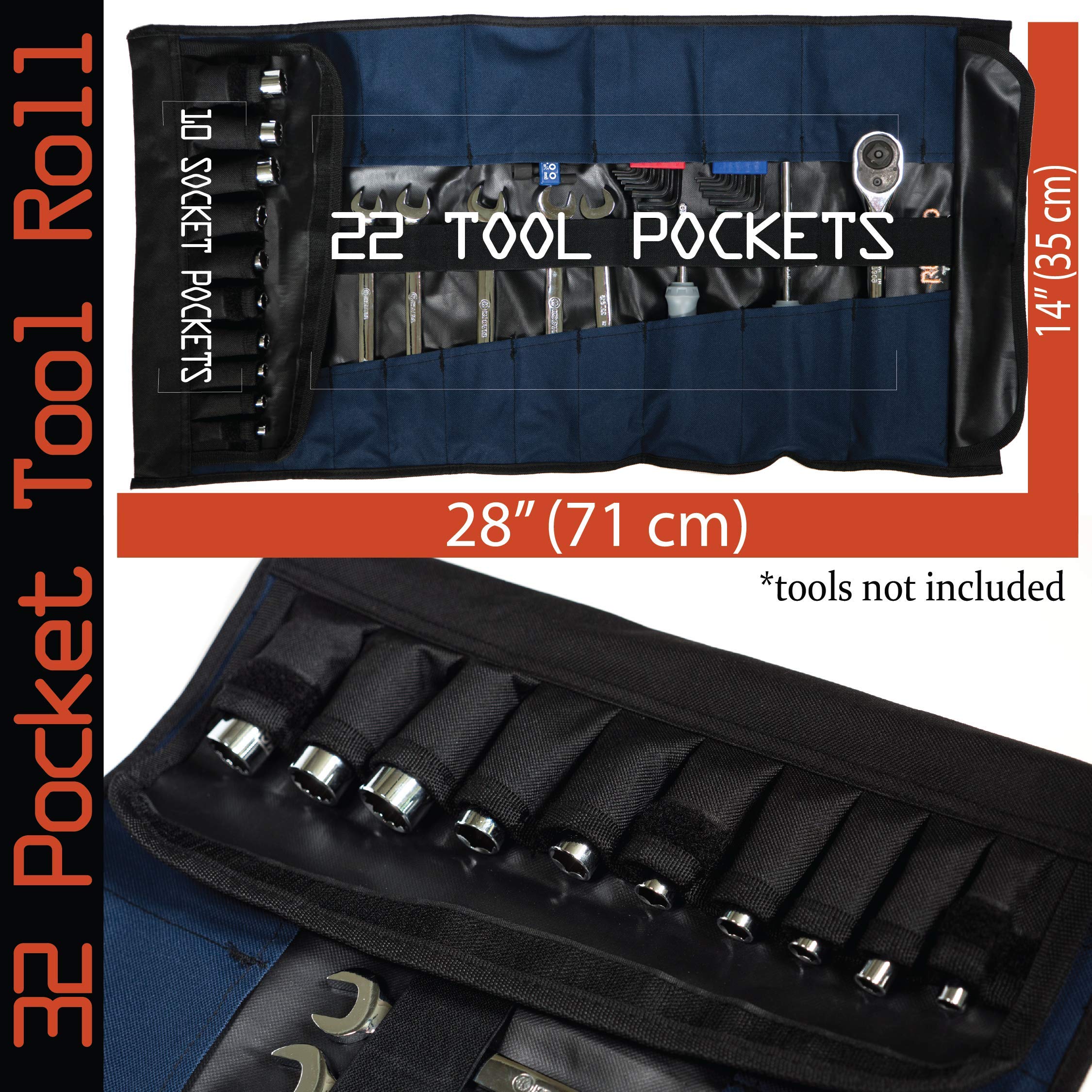 Rugged Tools Tool Roll + Tool Bag Set - Rollup Tool Puch and Small ...