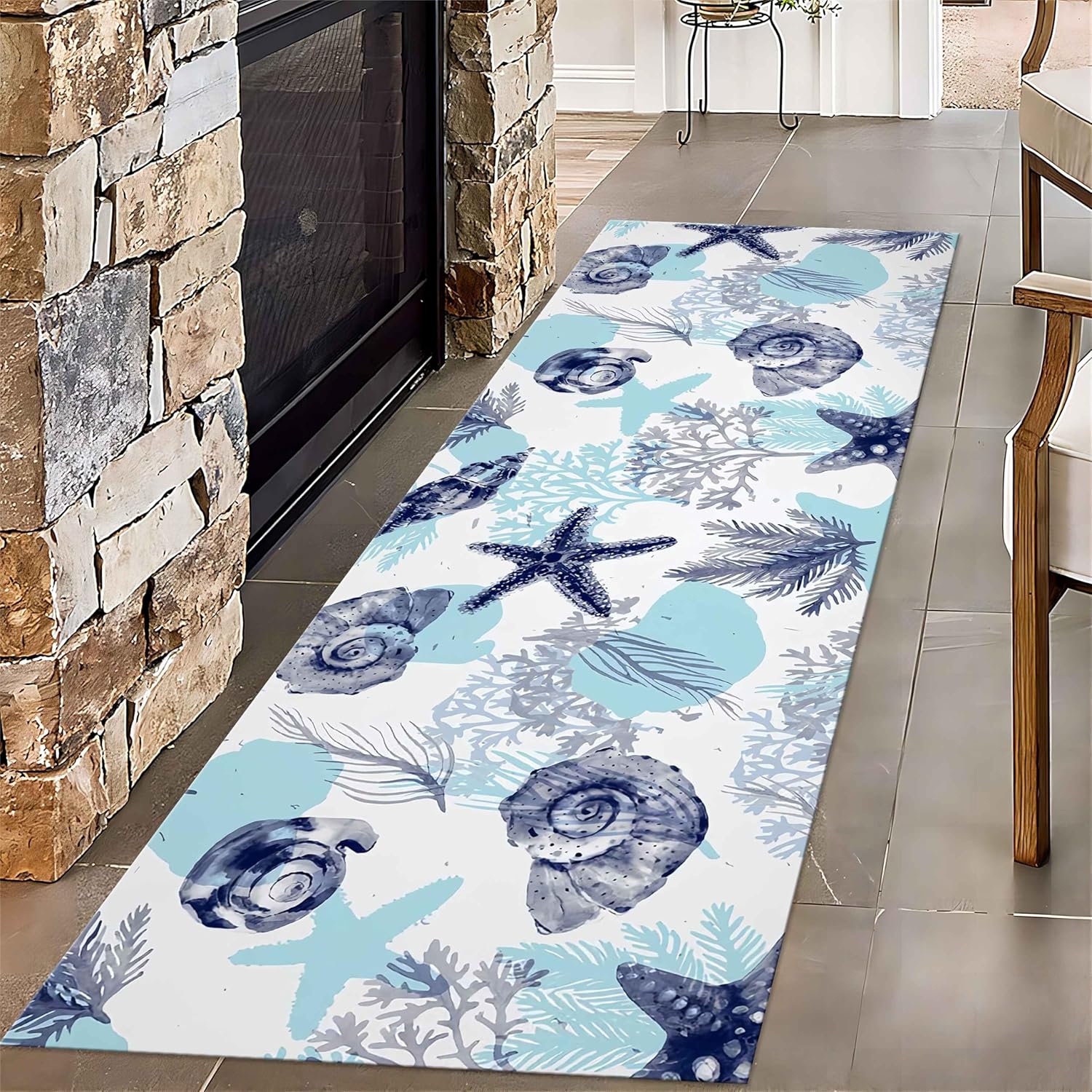 Amazon.com: MUOUCTE Beach Theme Runner for Entryway, 2x7ft, Coral ...