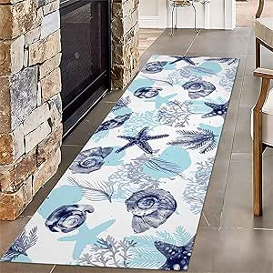 Amazon.com: MUOUCTE Beach Theme Runner for Entryway, 2x6ft, Coral ...