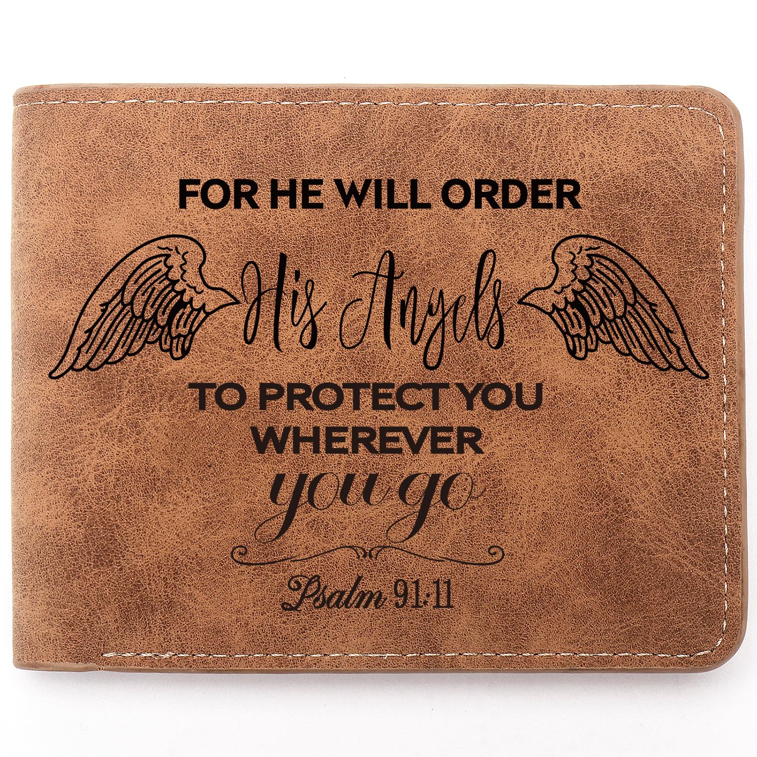 Amazon.com: TZYTHT Christian Gifts Leather Wallet for Men, Engraved ...