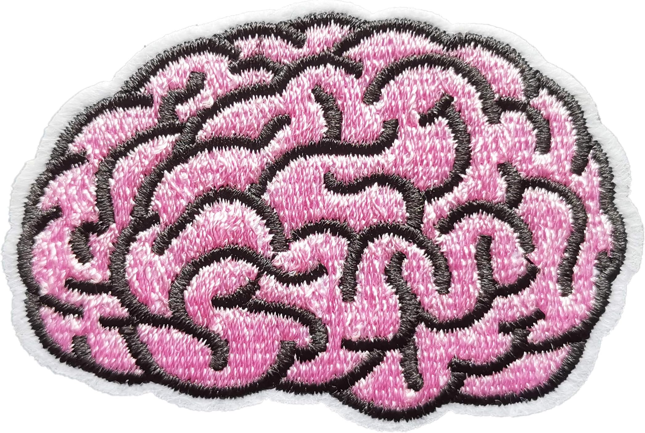 Amazon.com: 2 Pcs Brain Patch Iron On Sew On Embroidered Patch ...