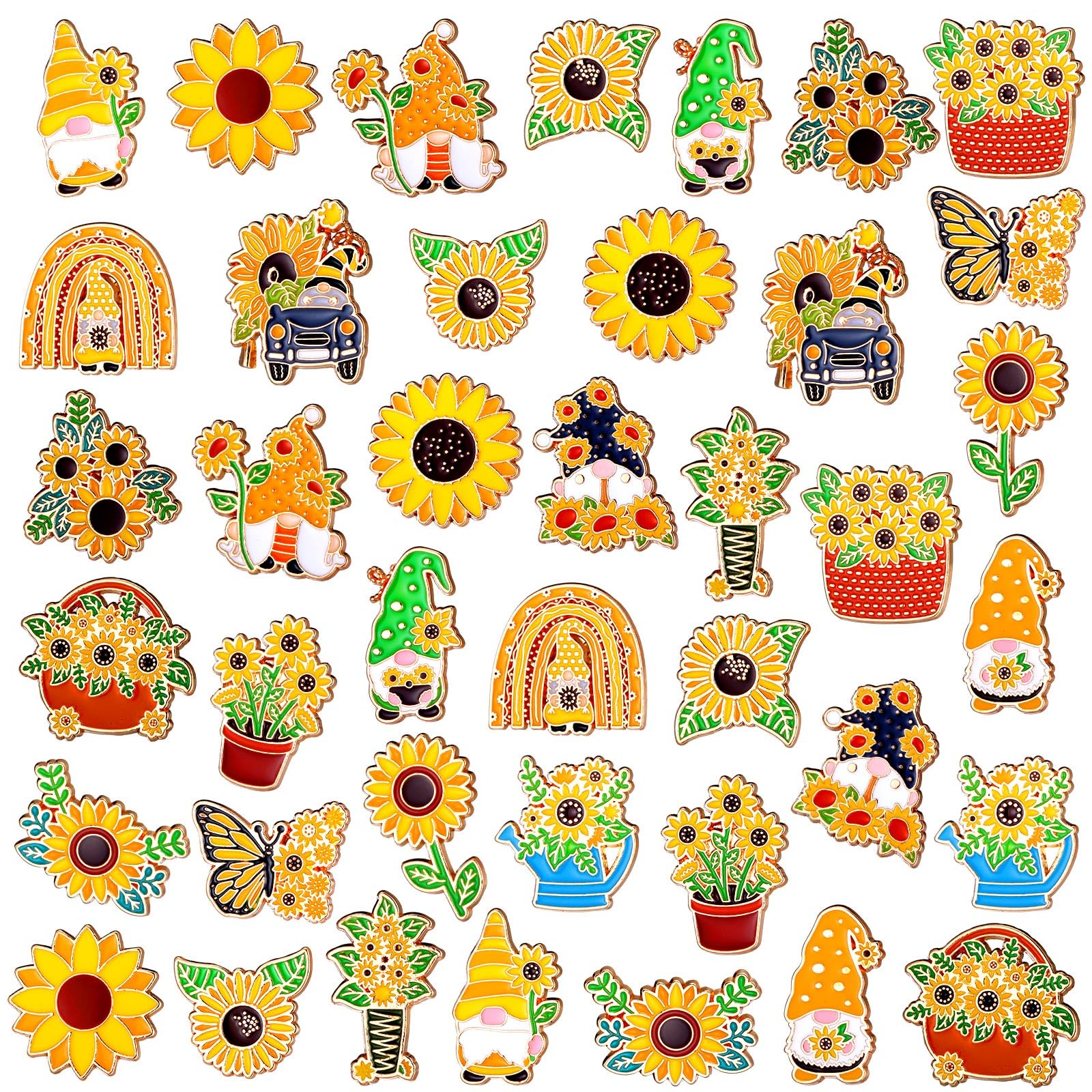 Amazon.com: Giegxin 40 Pcs Sunflower Pins Bulk Sunflower Party Favors ...