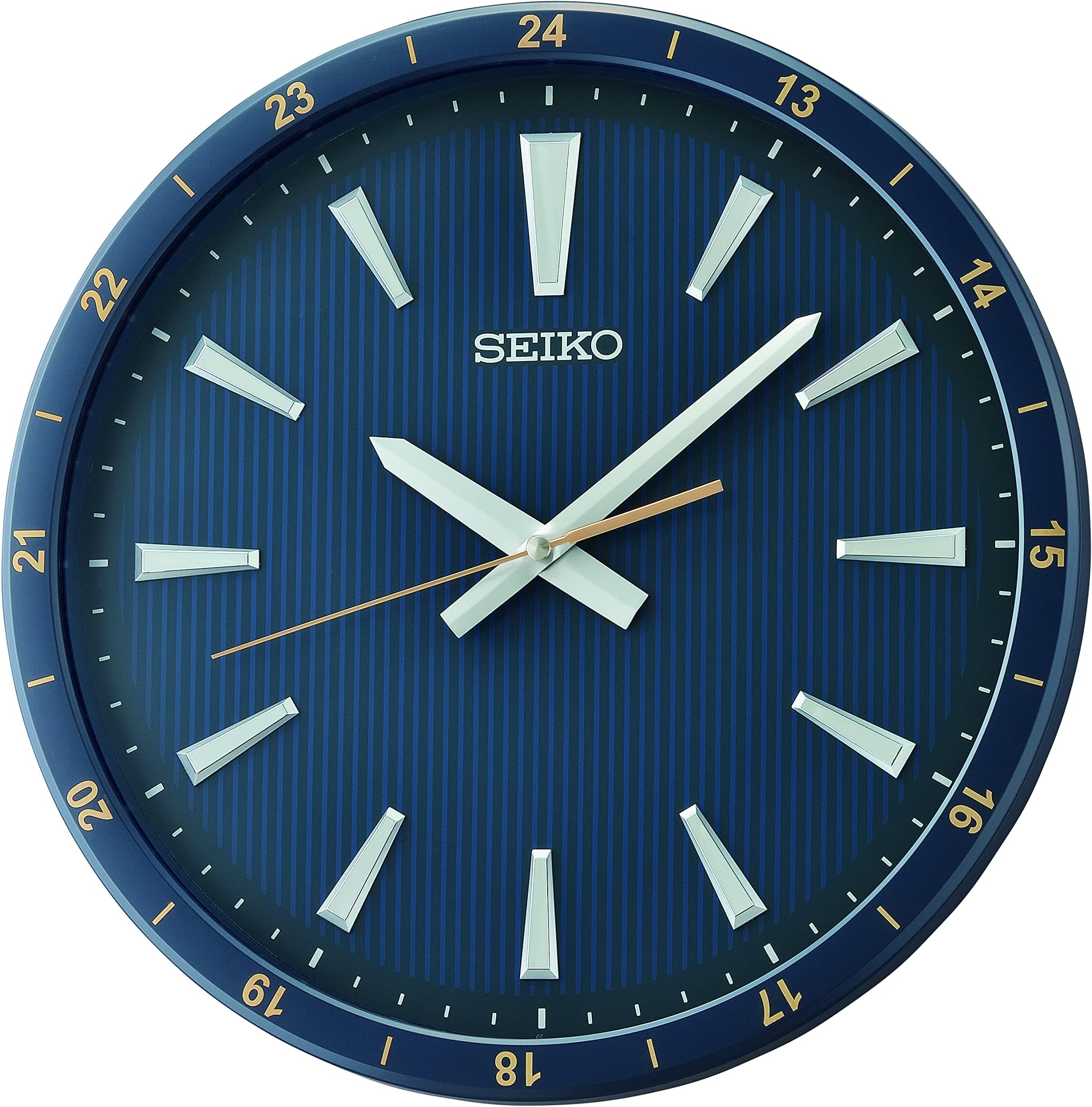 Buy SEIKO Decorative Round Blue Plastic Home Decor Wall Clock with ...