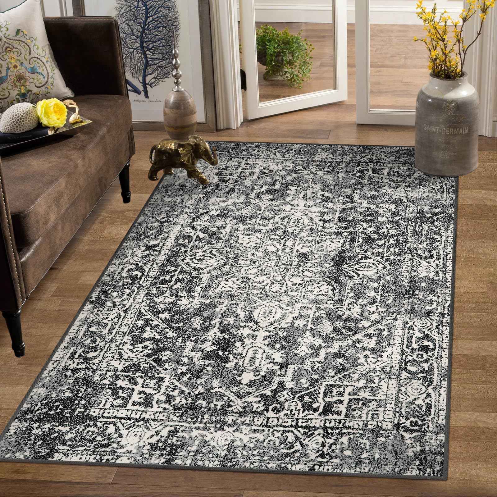 Amazon.com: Morebes Vintage 4x6 Rug for Bedroom, Machine Washable Soft ...