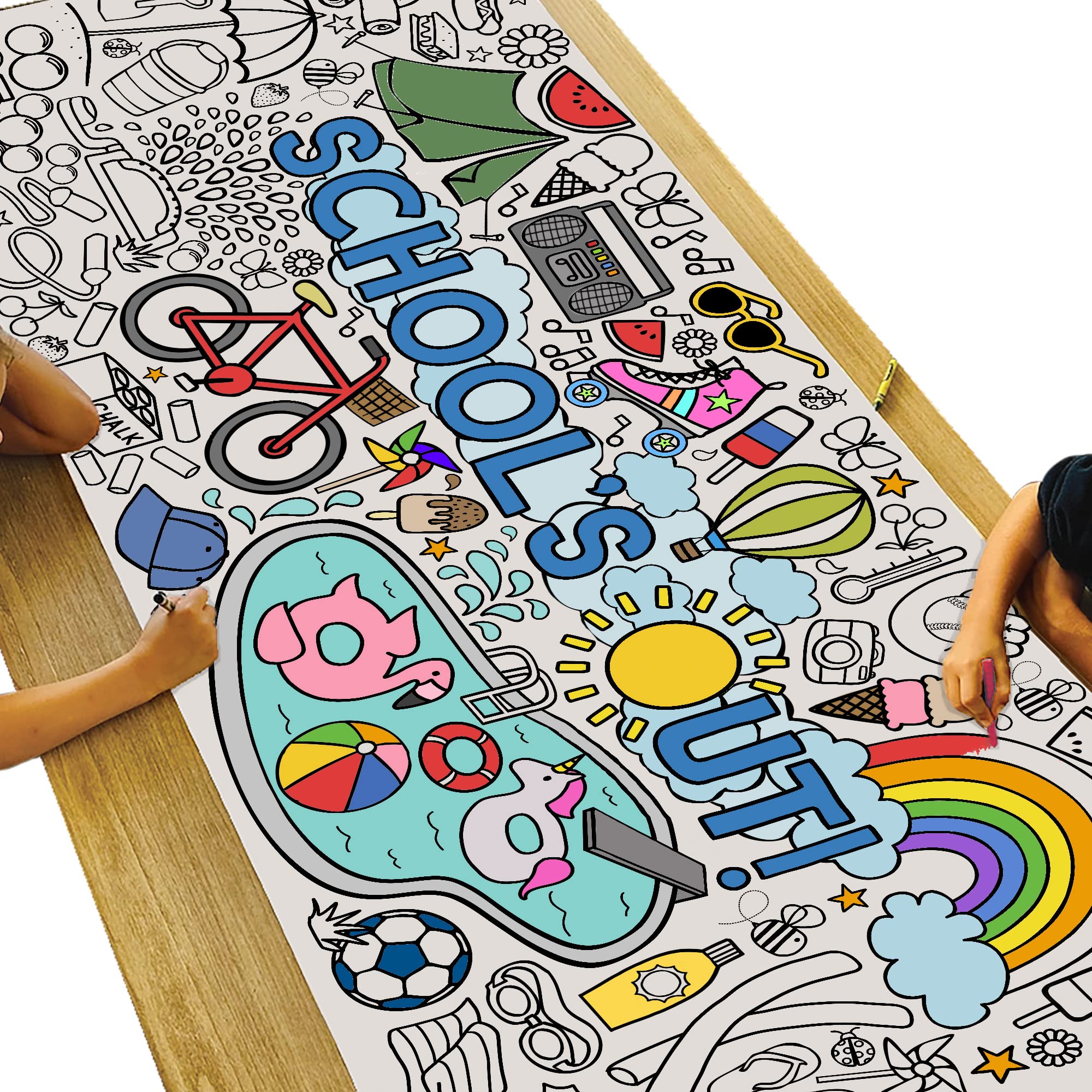 Amazon.com: Tiny Expressions Schools Out Giant Coloring Poster for Kids ...
