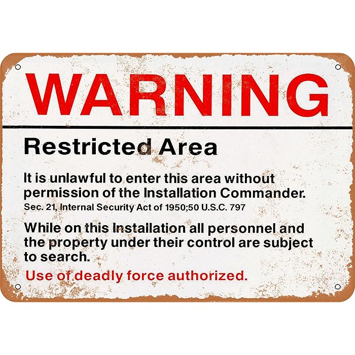 Dod Restricted Area Warning Sign