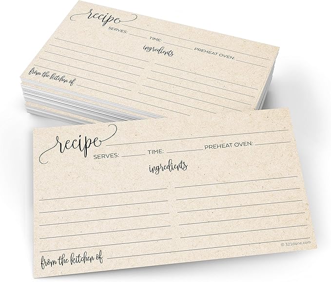 Amazon.com: 321Done Small Recipe Cards (Set of 50) 3x5 From the Kitchen ...