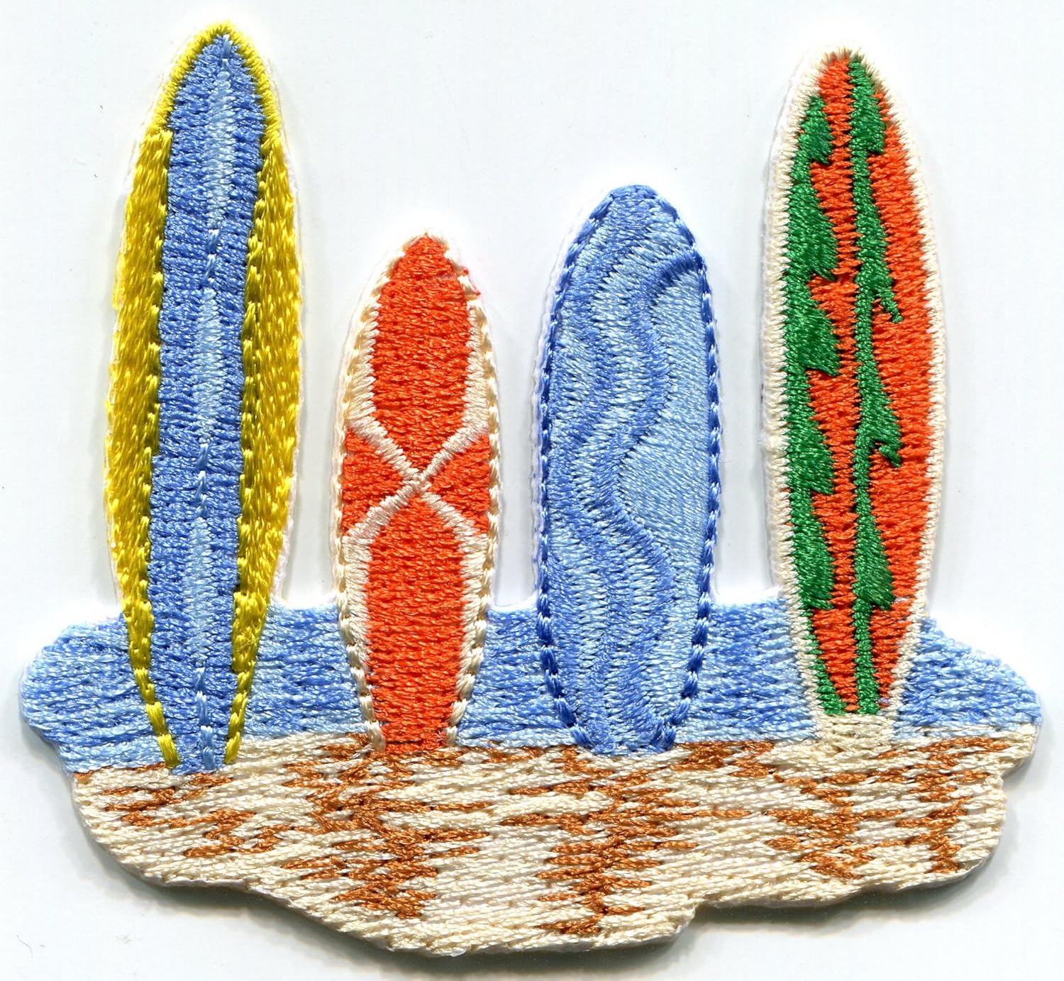 Amazon.com: Surfboards in The Sand Surfing Beach Embroidered Applique ...