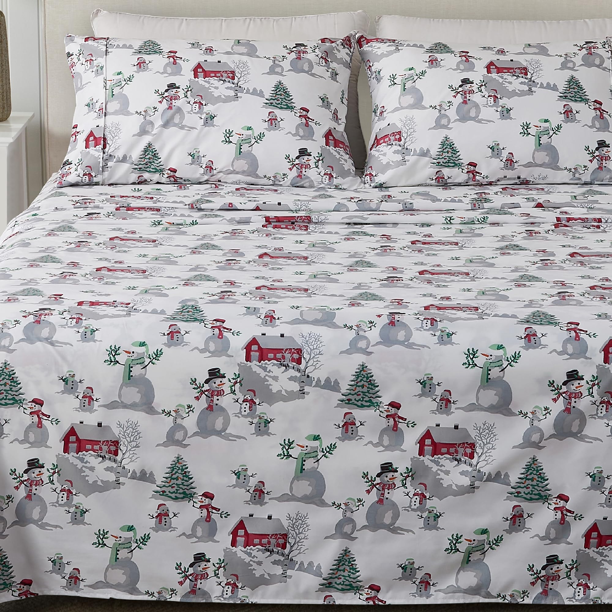 Amazon.com: 4-Piece Queen Microfiber Sheet Set | Holiday-Printed, Ultra ...