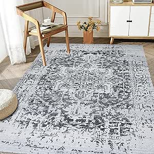 Amazon.com: Machine Washable Area Rug Non Slip Backing & Ultra-Thin ...