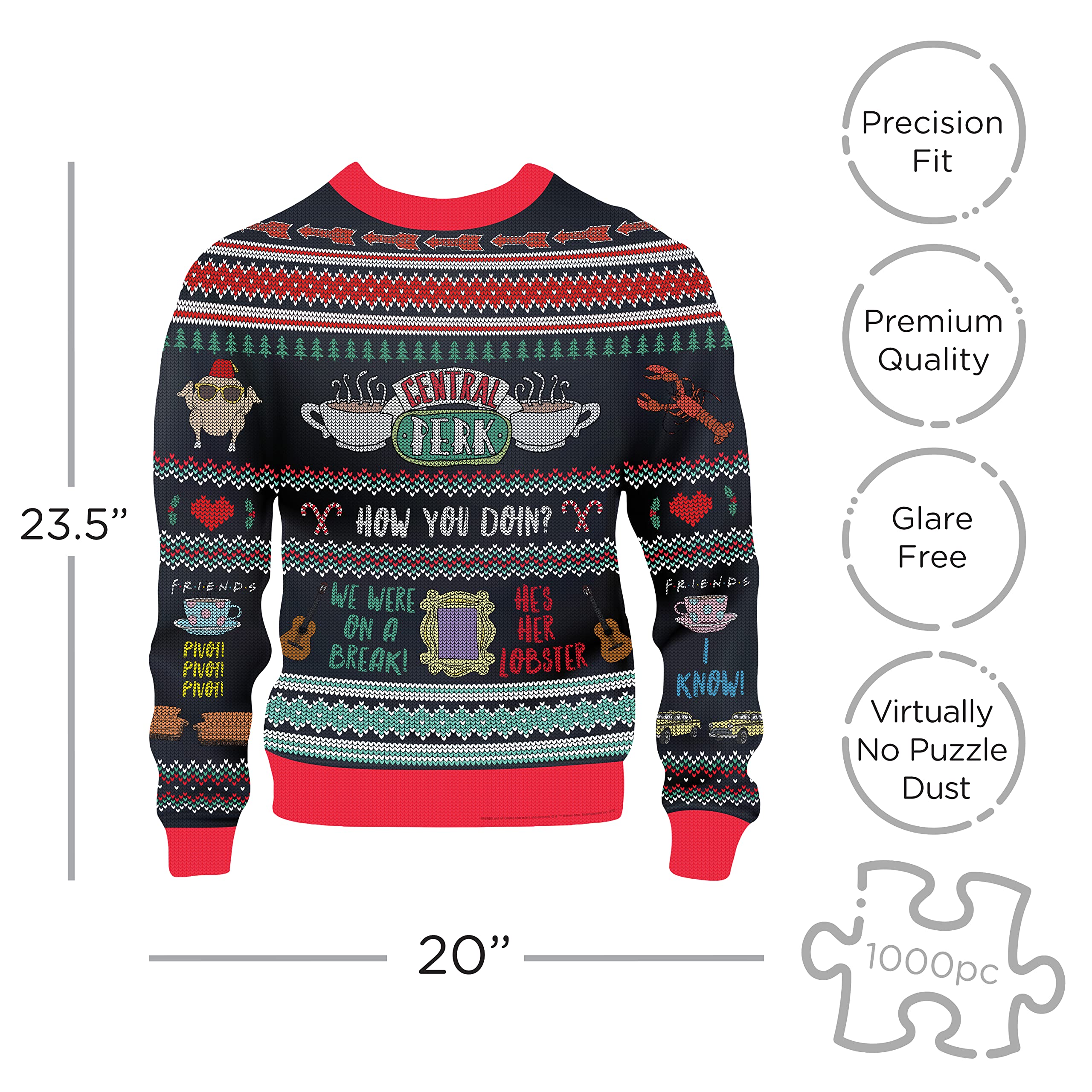 AQUARIUS – Friends TV Series Ugly Christmas Sweater Shaped 1000 Piece ...