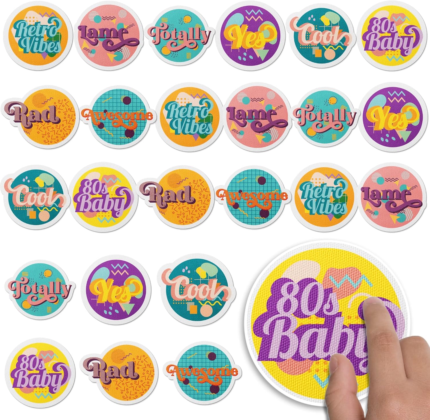 Amazon.com : Fidget Stickers Textured 80’s Themed Sensory Strips for ...