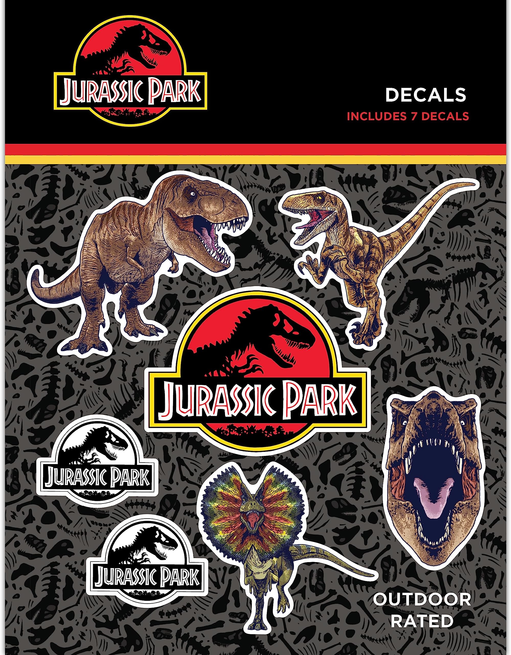 Amazon.com - Jurassic Park Licensed Decals - Set of 7 Dinosaurs and ...