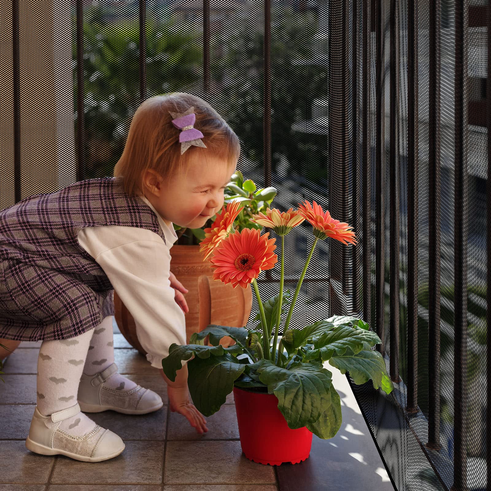 2 Sets Baby Banister Guard, Child Rail Balcony Banister Net Kids Safety ...