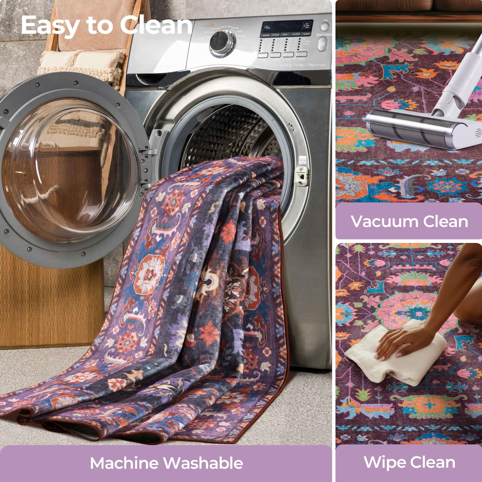 Kokia 8x10 Area Rugs Living Room Soft Washable Non Slip Low Pile ...