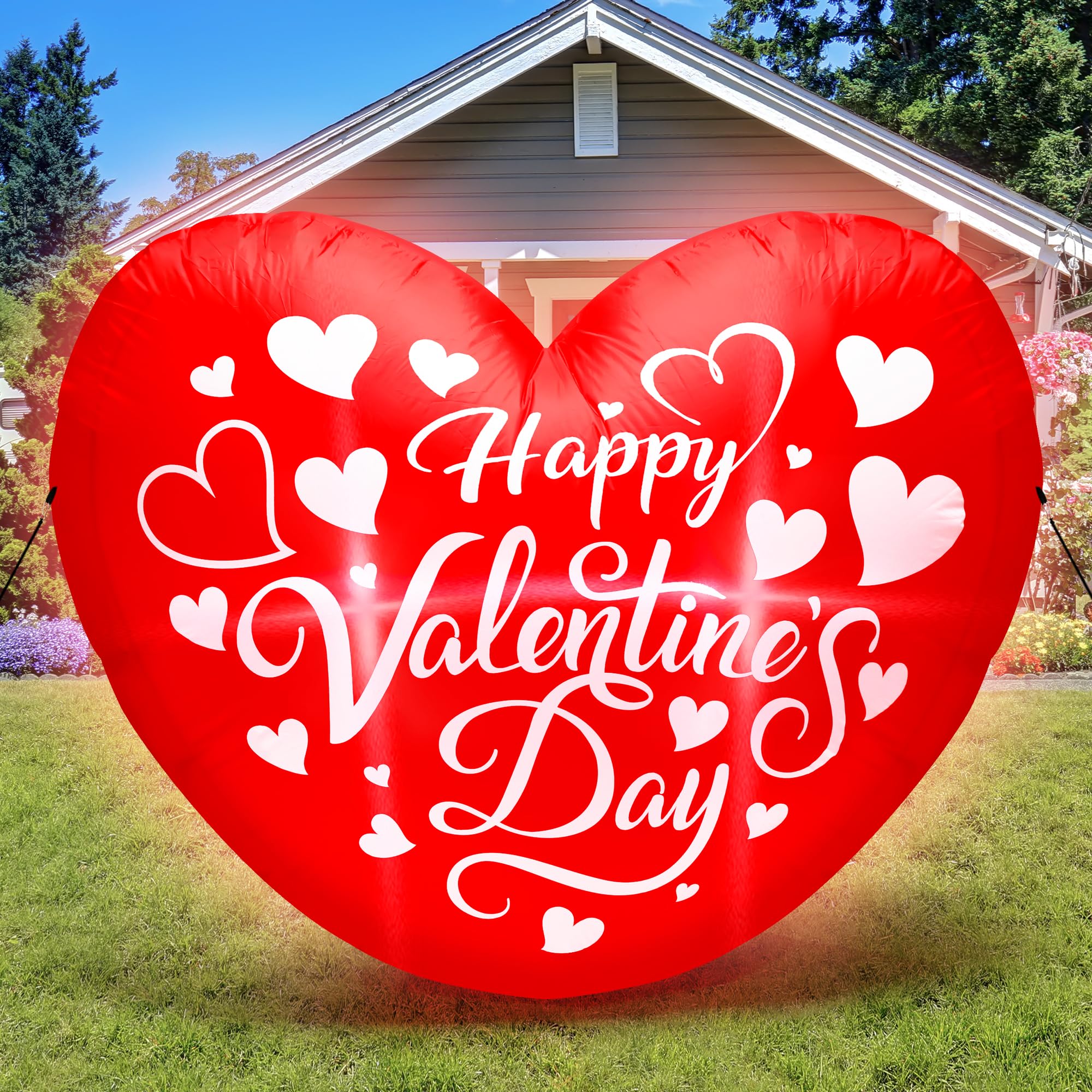 Amazon.com: 5 FT Valentines Day Inflatables Decoration, Red Love Heart ...