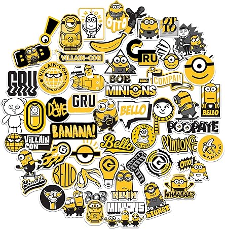 Amazon.com: Minions 50ct Vinyl Large Deluxe Stickers Variety Pack ...