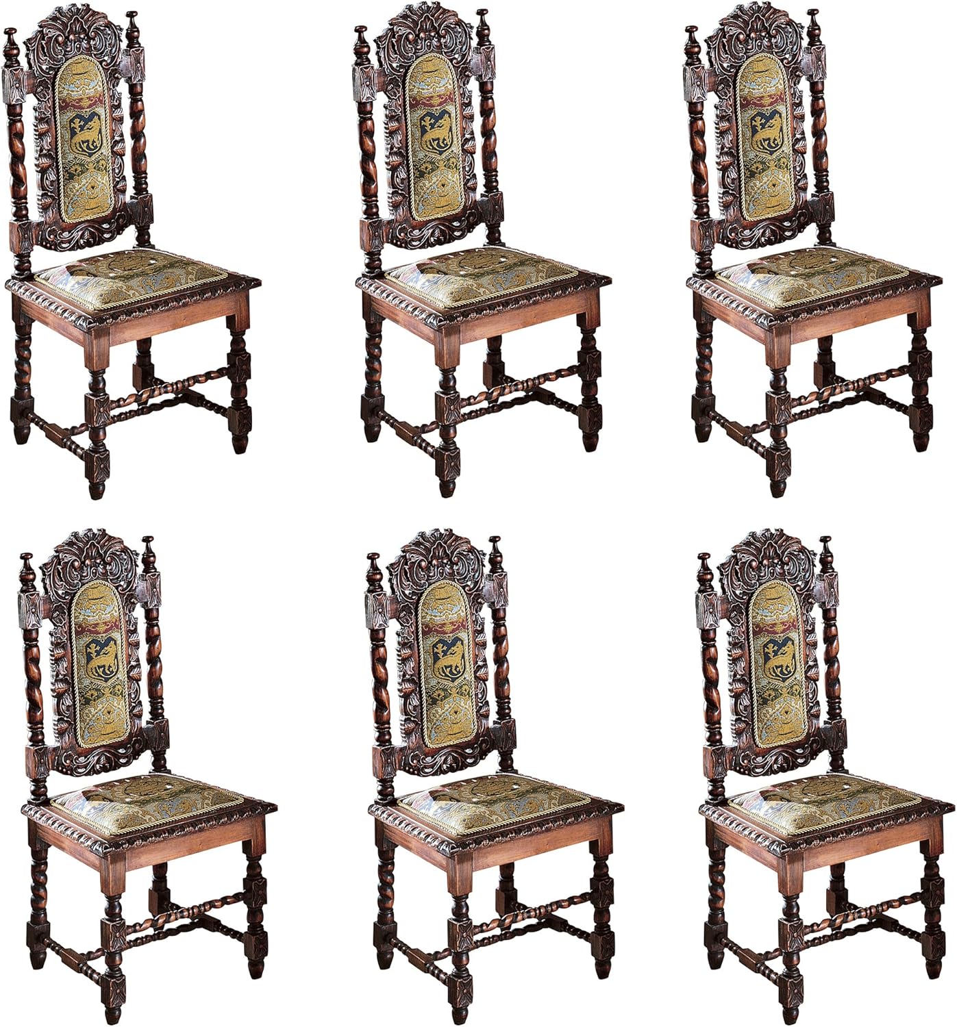 Amazon.com - Design Toscano Charles II Chairs: Set of Six Side Chairs ...