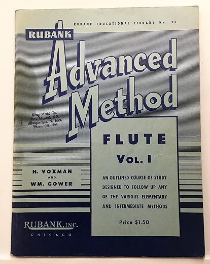 Rubank Advanced Method Flute Vol. 1; Rubank Elementary Method Flute or ...