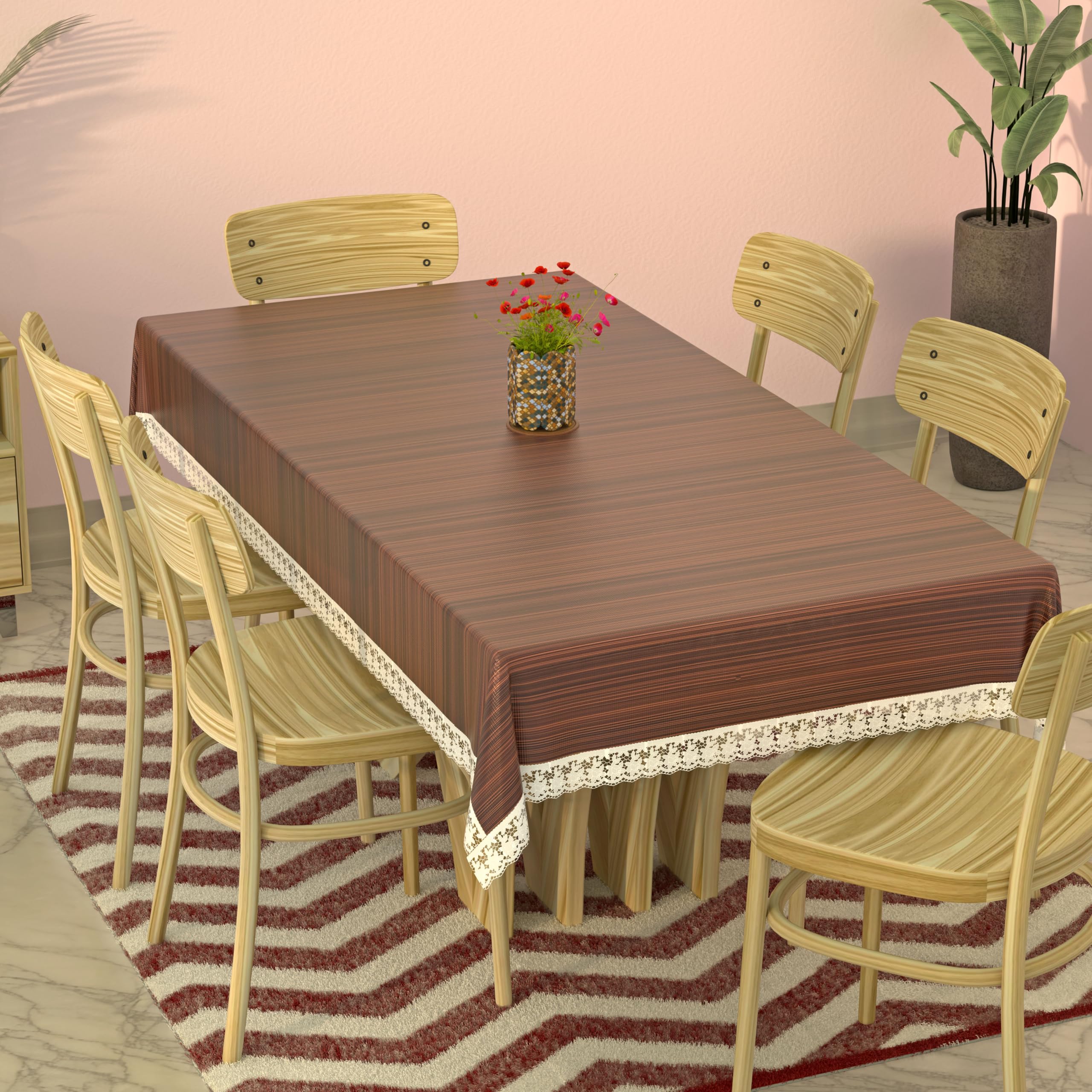 Kuber Industries Wooden Print Dining Table Cover 6 Seater|Exclusive ...