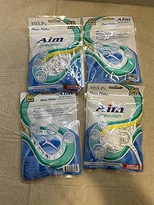 Amazon.com : Aim Precision Dental Floss Picks, 60 Count, Pack of 4 ...