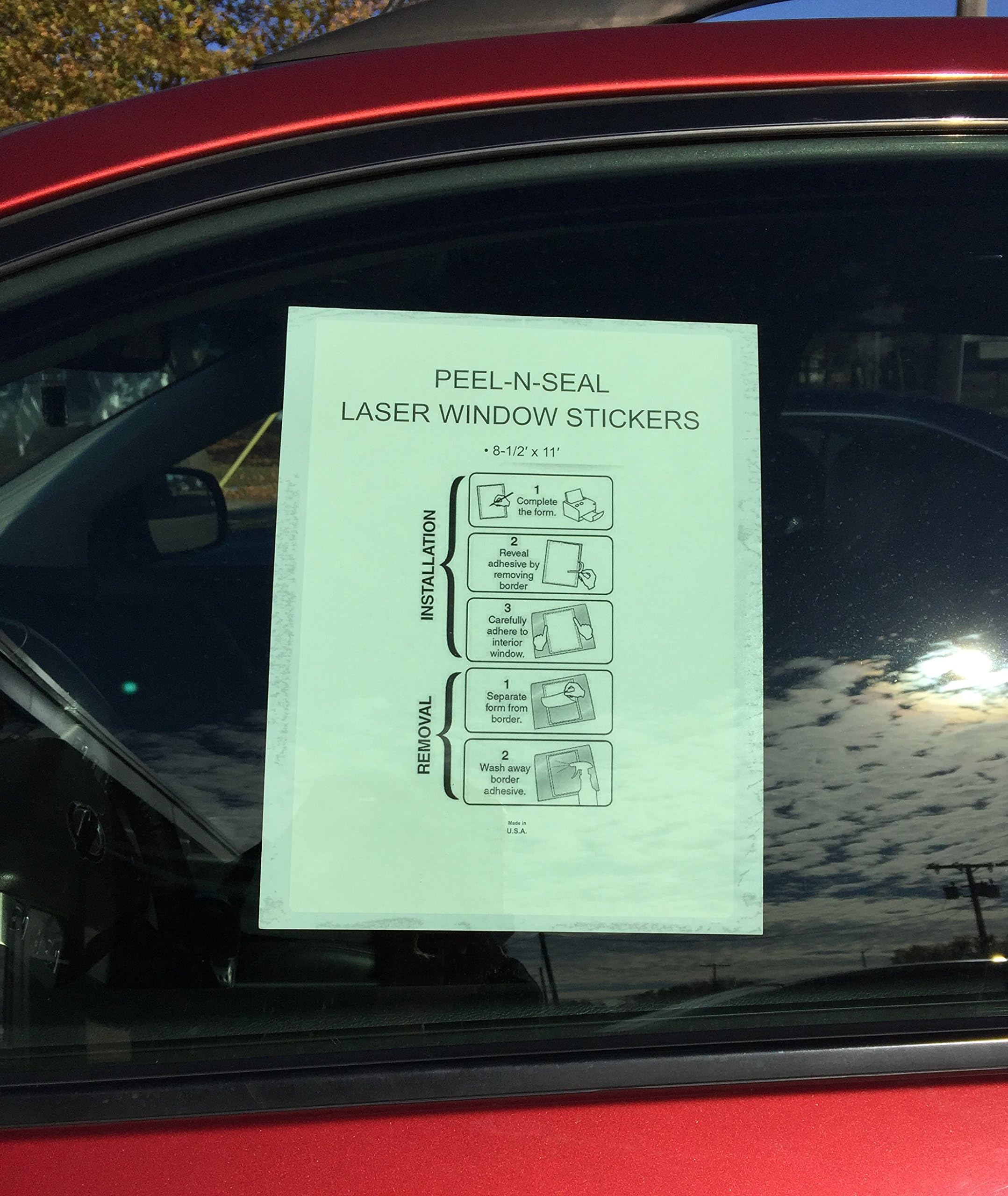 Amazon.com - Plain White Addendum Car Window Stickers with Adhesive ...