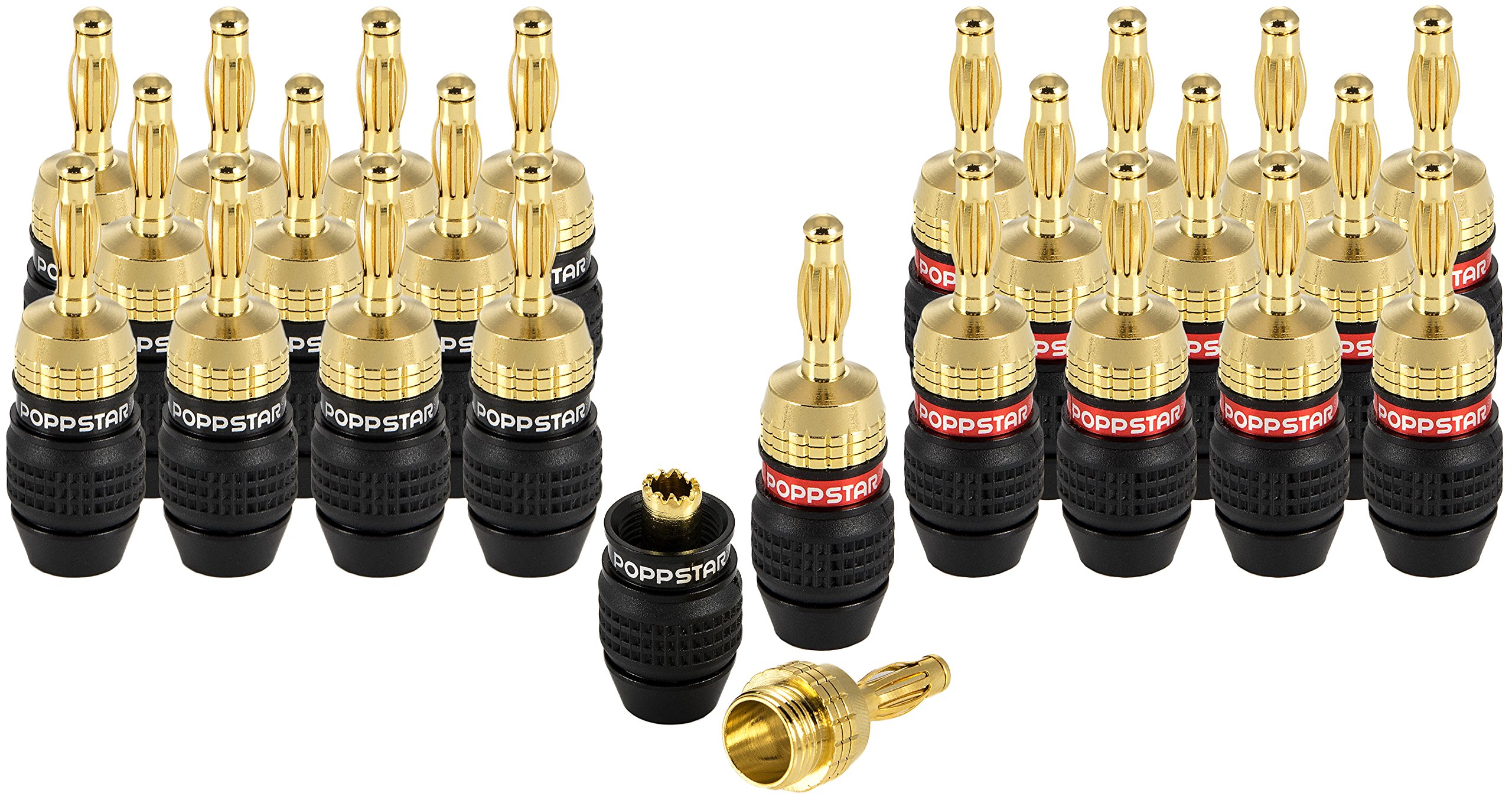 Buy Poppstar 24x High End Banana Plugs (Shielded), for Speaker Cables ...