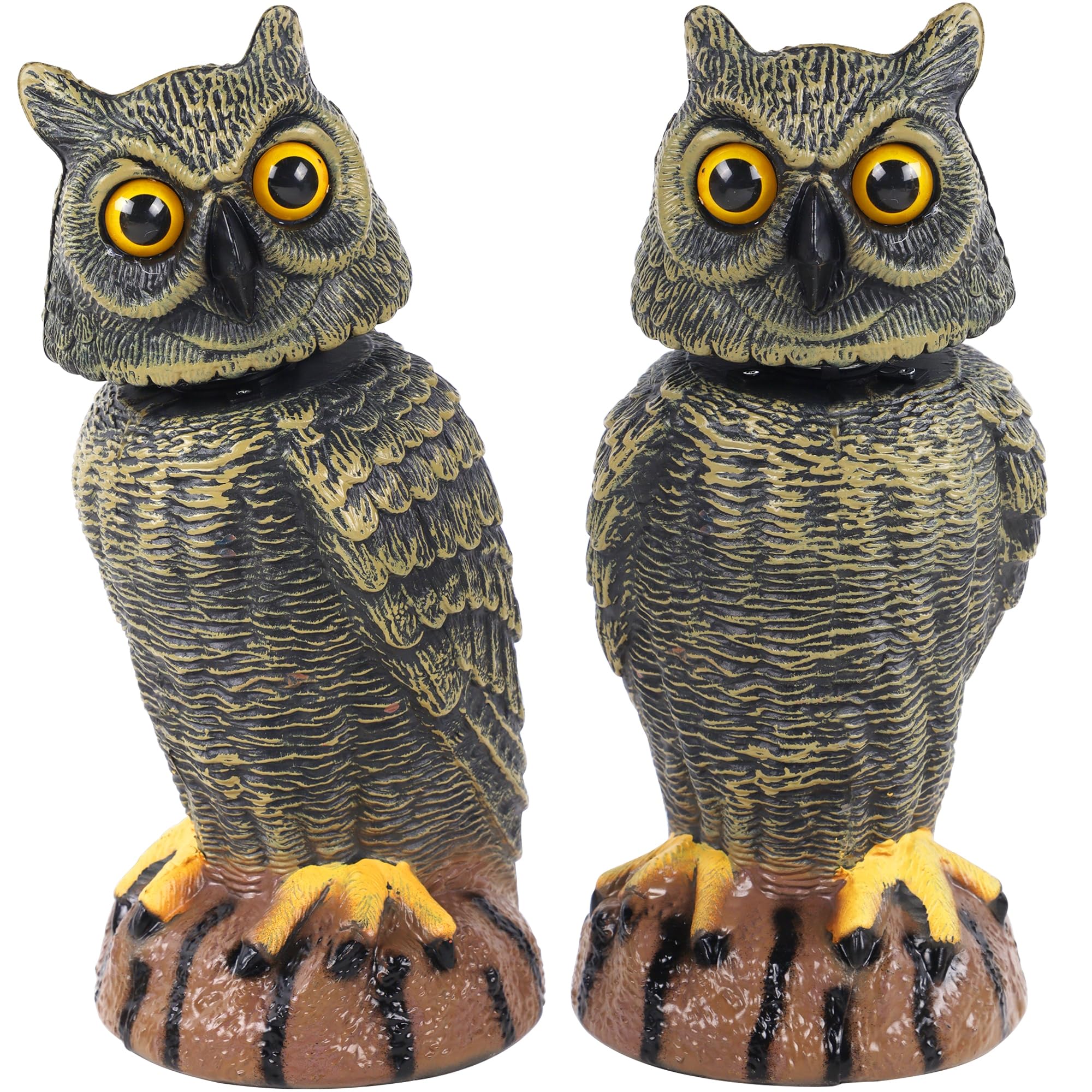 Amazon.com : Hausse 2 Pack Bird Scarecrow Fake Owl Decoy Sculpture, 10. ...