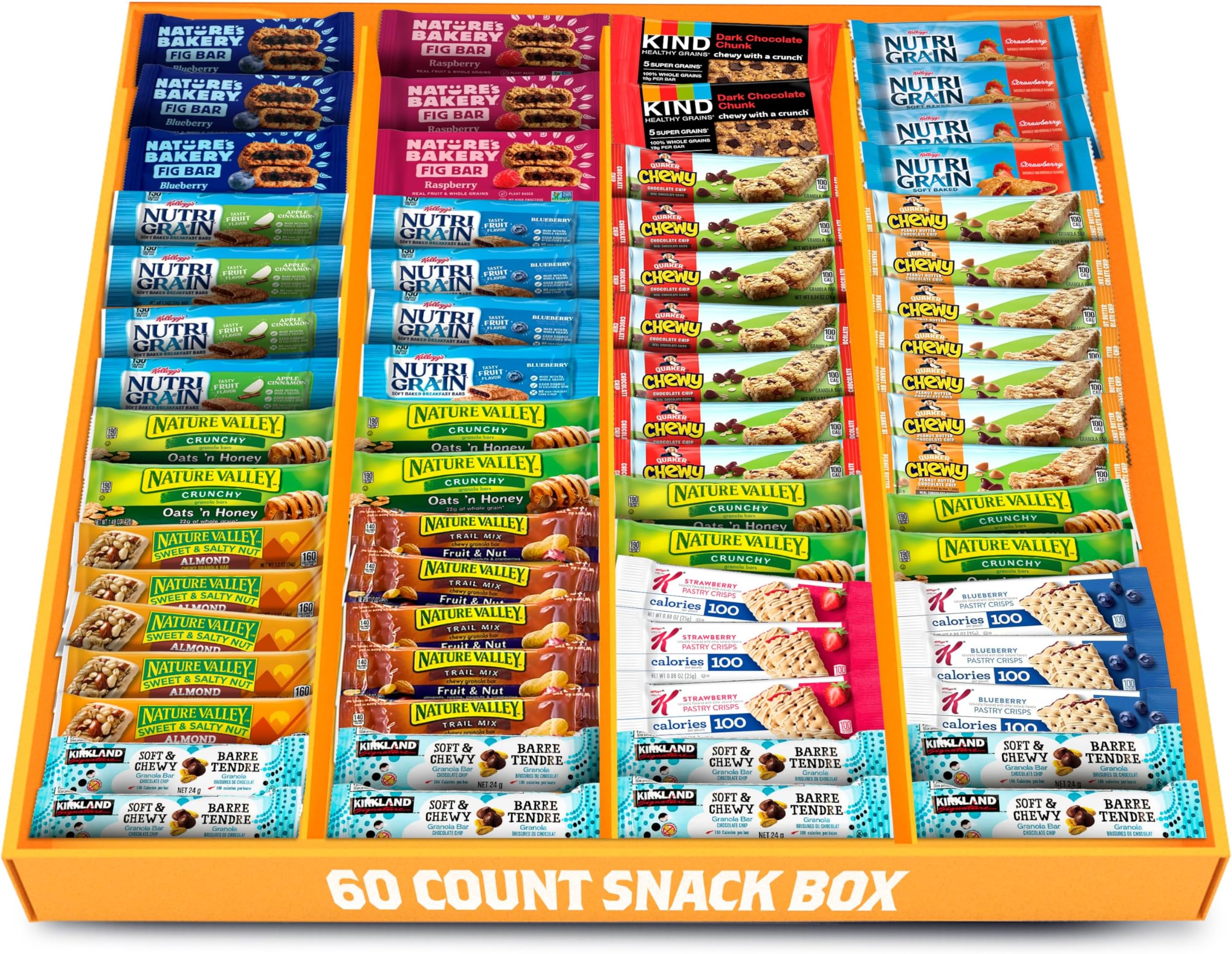 Amazon.com: Granola Bars Bulk Variety Pack - Healthy Granola Bars Variety Snack Box for Office ...
