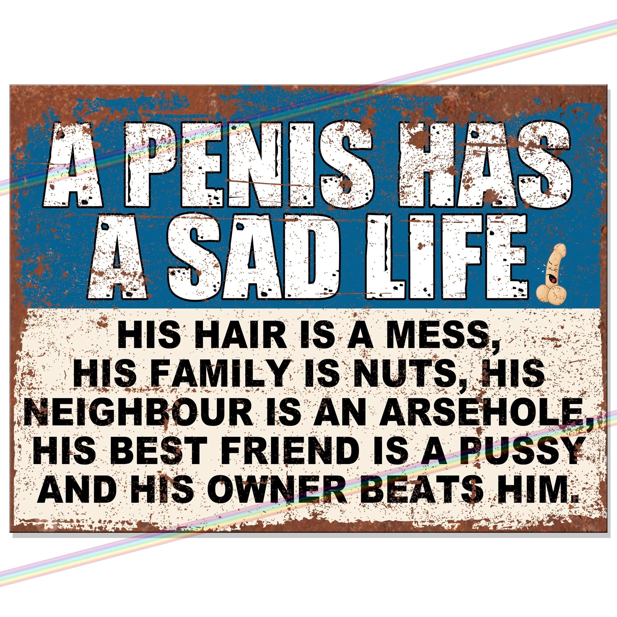 Penis Sad Life Beer Metal Bar Sign Bar Father's Day Accessories Home ...