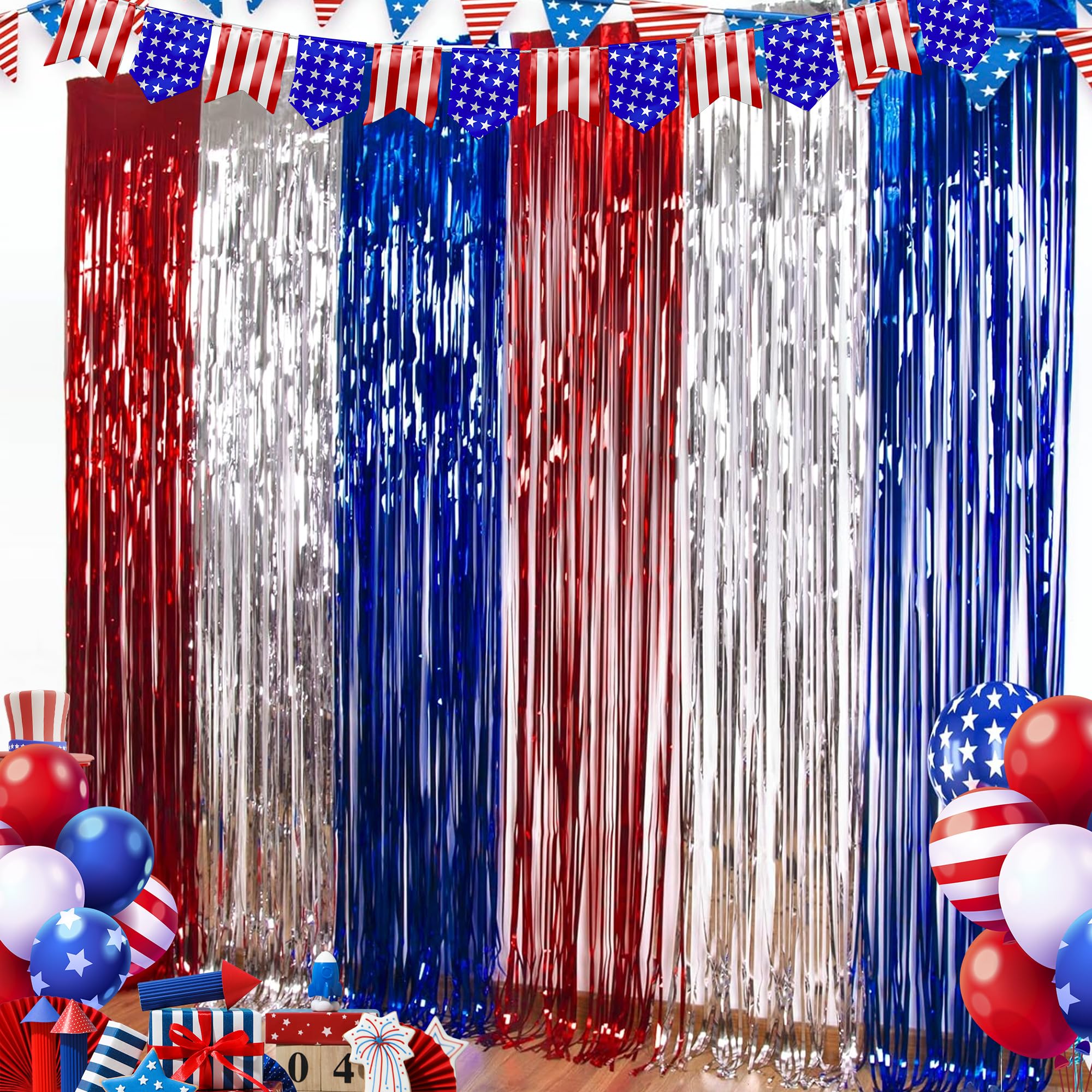 Snapklik.com : OHOME Veterans Day Decorations - American Flag Backdrop ...