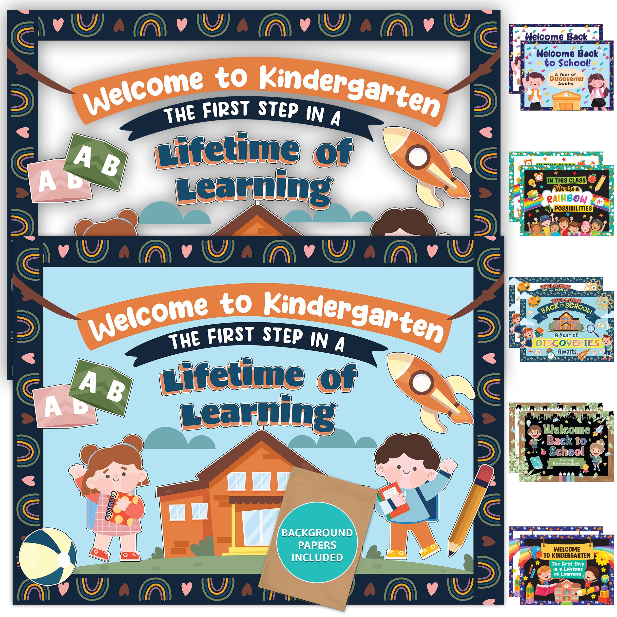 Buy 61 Pcs Welcome Bulletin Board Set with Background Papers & Borders ...