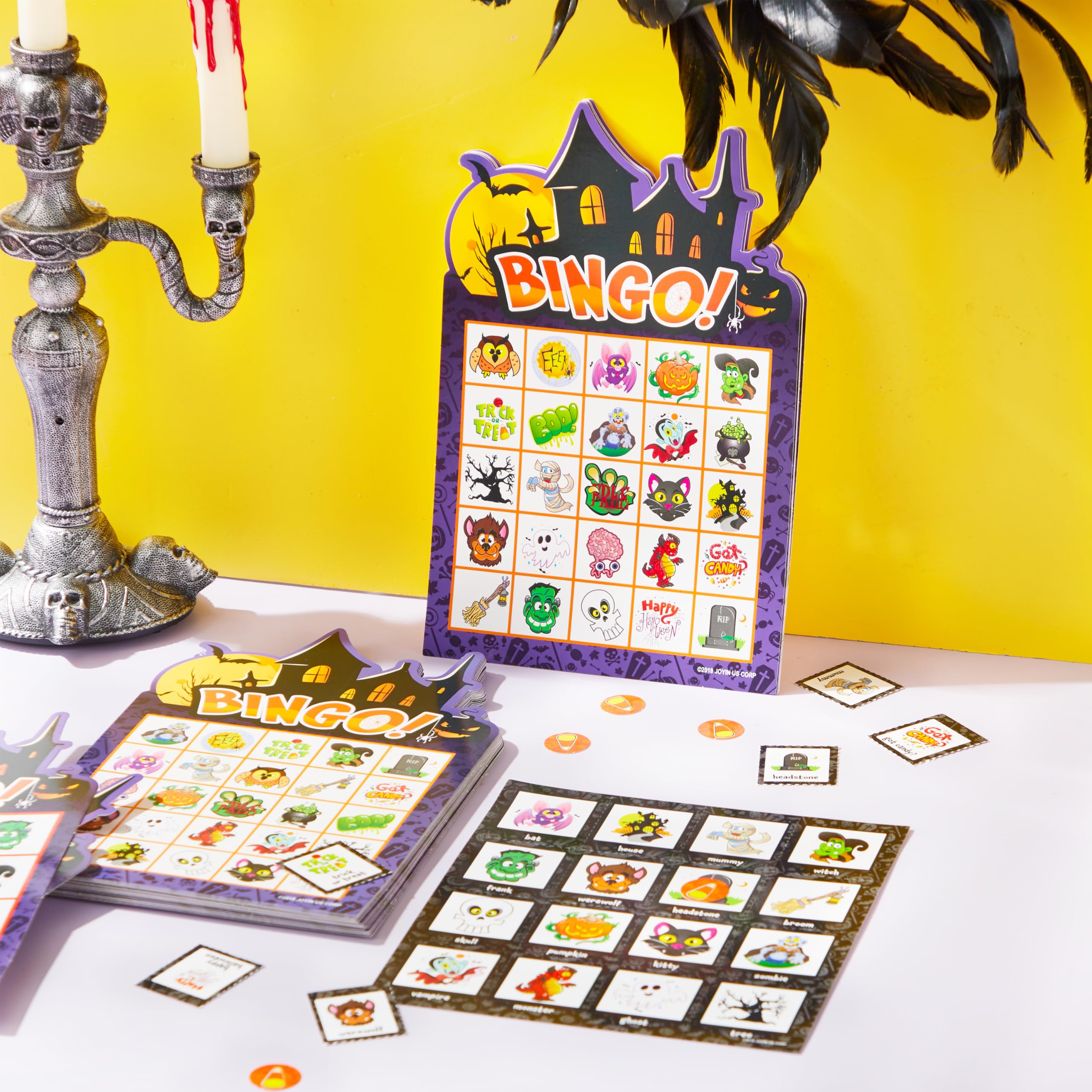Snapklik.com : 32 Players Halloween Bingo Game, Kids Bingo Cards Set ...