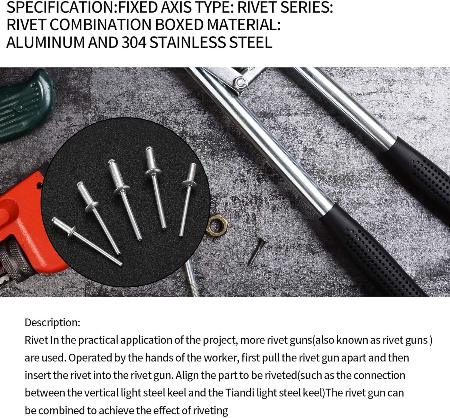 120 Pcs Pop Rivets Assortment, Assorted Flange Aluminium Blinds Rivets ...