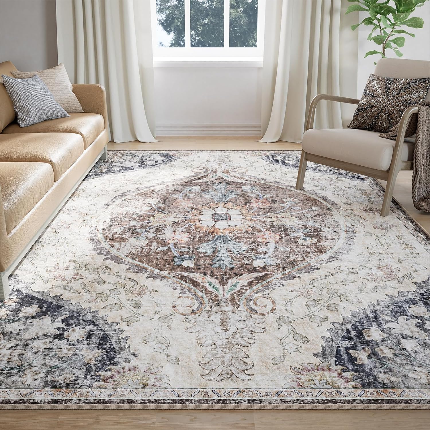 Amazon.com: CAPALOCA 3x5 Area Rugs for Living Room Machine Washable ...