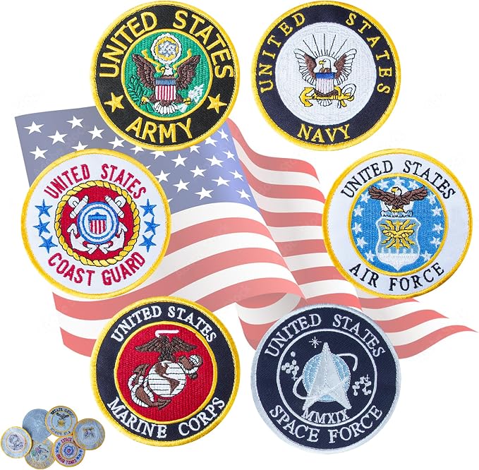 Amazon.com: USA Military Patches Set of 6-3.80 inch Iron on Embroidered ...