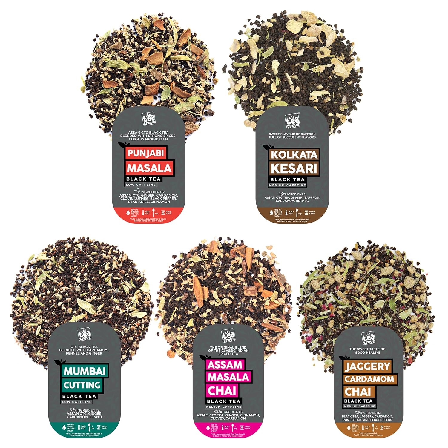 Amazon.com : The Tea Trove Masala Tea Sampler - 5 Teas 45 Servings, 100 ...